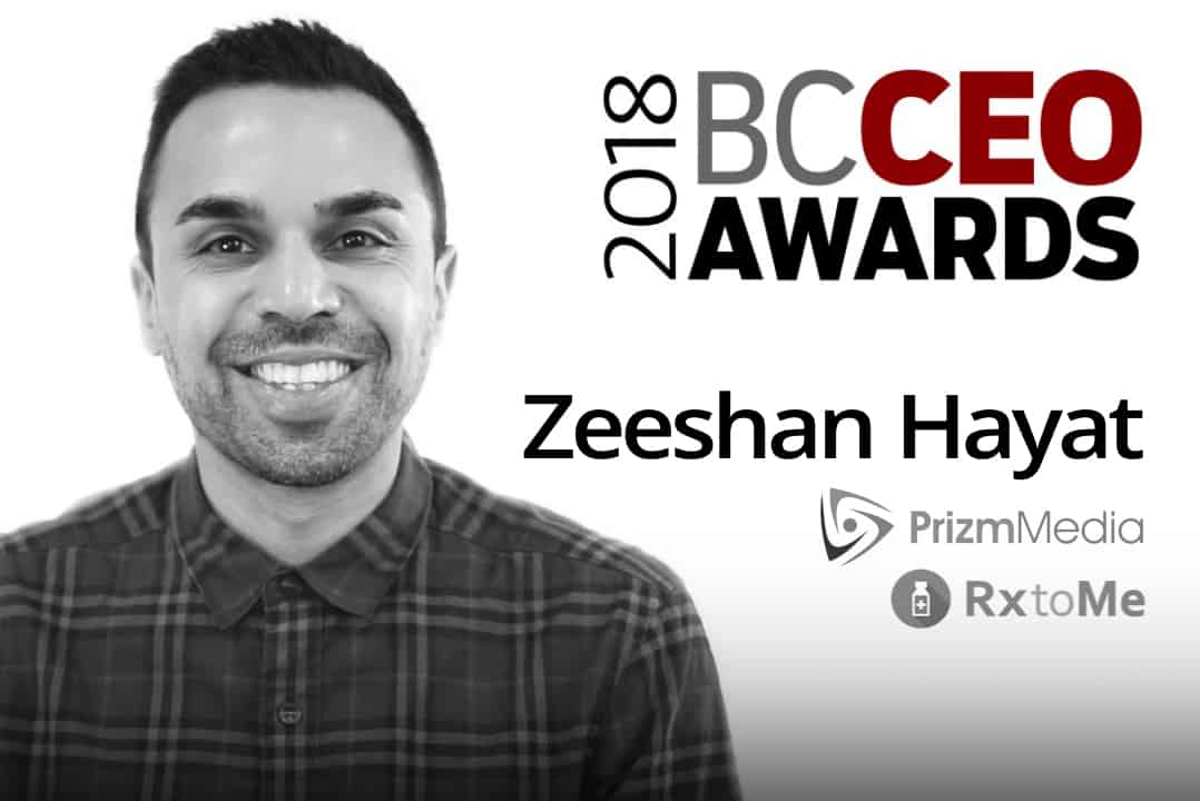 Prizm Media CEO, Zeeshan Hayat, wins 2018 BC CEO Awards